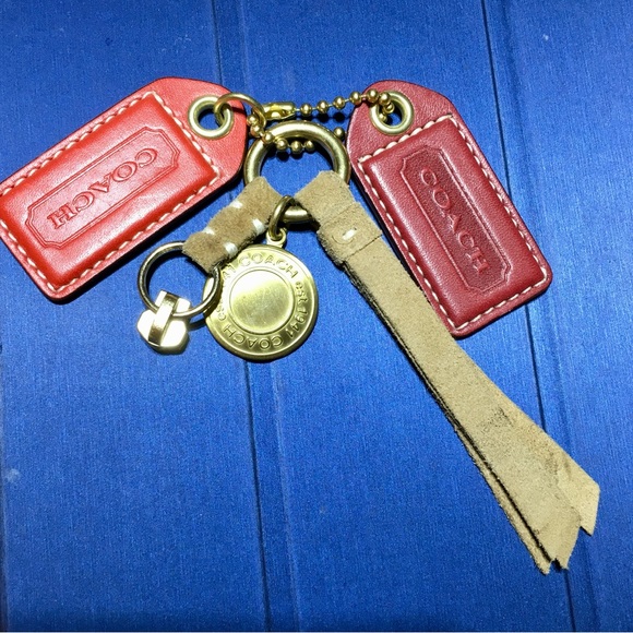 Coach | Accessories | Coach Embossed Gold Tone Metal Button Key Fob Bag ...